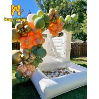 China 4 Stitching Mini Inflatable Bounce House White Kids Inflatable Bouncy Castle for sale