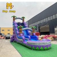 China PLATO 16ft Inflatable Water Slide house Bouncer With Pool Marble Slide Backyard for sale