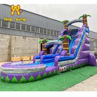 China Poolside Inflatable Water Slide Giant Repair Kits With Pool for sale