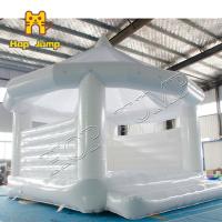 China 0.55mm PVC Gazebo Bouncer White Wedding Inflatable Bouncer Castle 14ft for sale