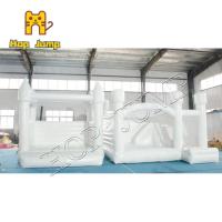 China Bouncer Slide Combo In White Wedding Inflatable Bounce House 0.55mm PLATO PVC for sale