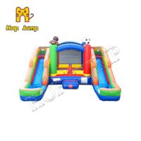 China Double Lane Inflatable Bouncer Slide Combo House 0.55mm PLATO PVC for sale