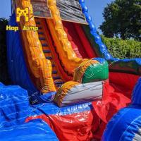 China 22ft Marble Tropical Water Slide Commercial Inflatable Slide With Pool For Teenagers for sale