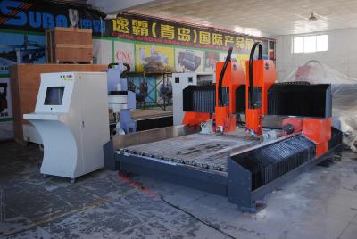 China 1325 Double Spindle Plane Stone Carving Machine With Two Rotary CNC Router for sale