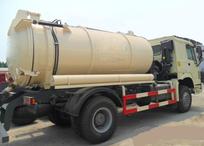 China SINOTRUK HOWO Sewage Suction Truck 8-12CBM Capacity with 266HP Engine and 8m Suction Depth for sale