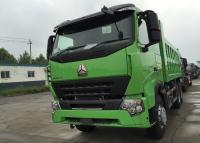 China HOWO A7 30 - 40 Tons Tipper Dump Truck RHD 6X4 Air Suspension Lemon Green Color for sale