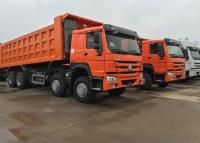 China Orange Sinotruk Howo Dump Truck 371 HP 12 Wheels LHD High Loading Capacity for sale