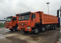 China Orange Sinotruk Howo Dump Truck 371 HP 12 Wheels LHD High Loading Capacity for sale