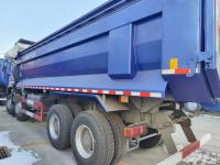 China RHD 8×4 10wheels 380HP Blue HOWO Tipper Truck High Horsepower for sale