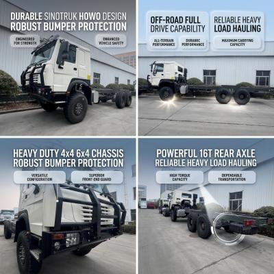China SINOTRUK HOWO 6X6 Full-Drive Truck Chassis Cargo Chassis With bumper for sale