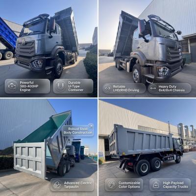 China SINOTRUK HOHAN New Howo Tipper Dump Truck  Middle Lifting  6 × 4 RHD  Cargo Box  19-20CBM Customer-customized color Diamond Silver 400HP for sale