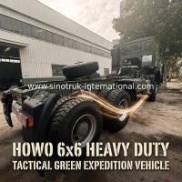 China SINOTRUK HOWO Ghost Face cab Tractor Truck  6X6 Euro 2 430 HP Military bumper Military green With a warning light for sale