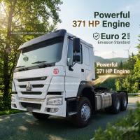 China HOWO A7 Used Tractor Truck LHD 6X4 Euro 2 371 HP With Power Assisted Hydraulic Steering White for sale