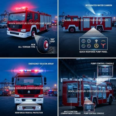 China SINOTRUK HOWO Mine Dust Fire Tender Vehicle 10-12CBM 266HP 4×2 Drive Industrial Fire Truck for sale