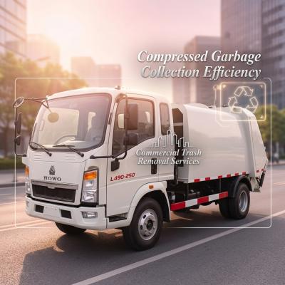 China SINOTRUK HOWO 5-6CBM Compressed Garbage Collection Truck 4x2 Drive 83KW Engine for sale