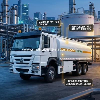 China Sinotruk Howo 20CBM Fuel Tank Truck 10Wheels 340Hp 6 × 4 Multiple Compartments for sale