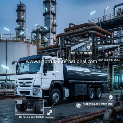 China SINOTRUK HOWO 6×4 10 wheels Oil Tank Truck 371HP 20CBM With fuel dispenser The color can be customized for sale