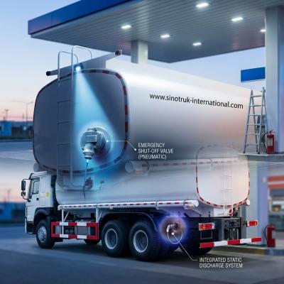 China SINOTRUK HOWO 6x4 25CBM Oil Tank Truck with 400HP Engine and 5 Compartments for Fuel Transport for sale