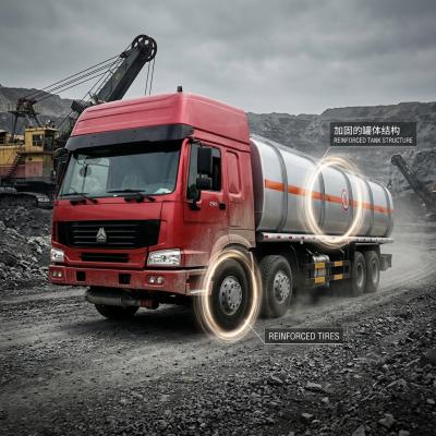 China 8X4 LHD Euro2 336HP Oil Tank Truck , 30CBM Crude Oil Transportation Trucks for sale