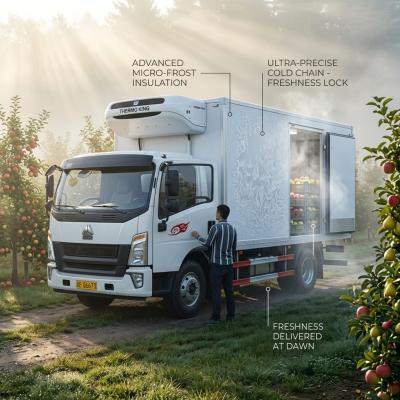 China 4×2 Refrigerated Truck with Sandwich Structure | 7128×2462×3375mm Dimensions | 12490 kg Gross Weight for sale