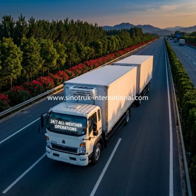 China SINOTRUK HOWO 4×2 5-10 Ton Refrigerated Truck 140HP RHD for sale