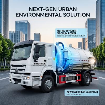 China SINOTRUK HOWO Sewage Suction Truck 8-12CBM RHD 4X2 with 266HP Engine and 318 m³/h Vacuum Pump for sale