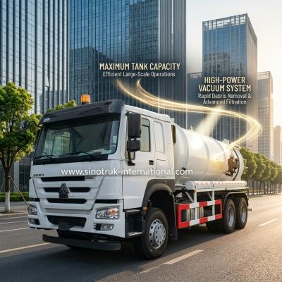 China SINOTRUK HOWO Sewage Suction Truck 18CBM Capacity 336HP Engine for Municipal Sanitation for sale