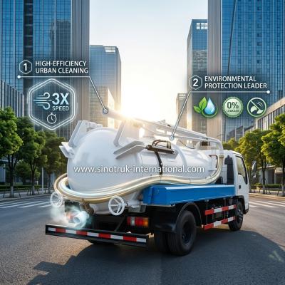 China SINOTRUK HOWO High Pressure Vacuum Pump Sludge Truck 5-6CBM Capacity 140HP Engine for Sanitation Vehicles for sale