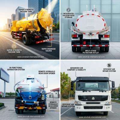 China SINOTRUK HOWO Sewage Suction Truck 15-18CBM 336HP Vacuum Pump for Municipal Sanitation for sale