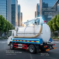 China SINOTRUK HOWO Sewage Suction Truck 5-6 CBM Capacity with 140HP Engine and 8 Meter Suction Depth for sale