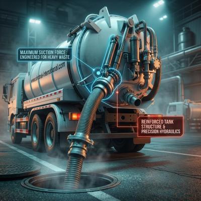China SINOTRUK HOWO 18CBM Sewage Suction Truck with 336HP Engine and 8m Suction Depth for sale