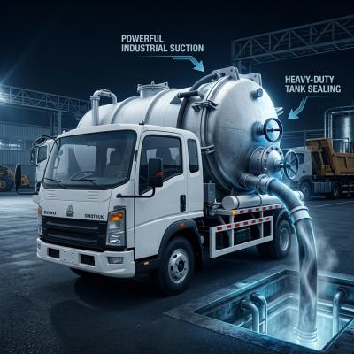 China 4*2 Drive HOWO Sewage Suction Truck: 6m³ Tank, 160HP , 8.00R20 Tires, Light-Duty Sewage Truck ,Efficient Sanitation Vehicle for sale