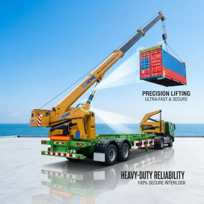 China High Power Truck Mounted Jib Crane / Mounted Crane Truck 37 Tons Lifting Capacity for sale