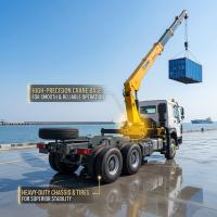 China SINOTRUK Truck Mounted Cranes Equipment 12 Tons XCMG For Lifting 6X4  Knuckle Boom Crane Yellow, eye-catching, Military bumper for sale
