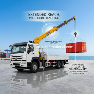 China SINOTRUK Truck Mounted Crane 12 Tons XCMG Lifting Equipment 6×4 400HP Engine for sale