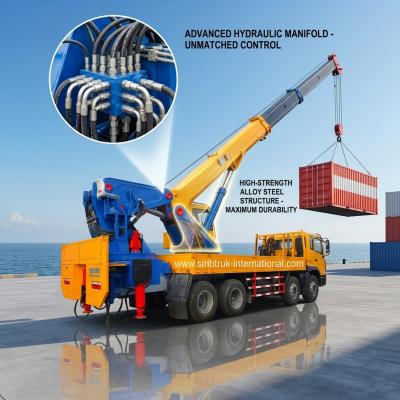 China 25-80 Tons Truck Mounted Crane 8X4 LHD , Truck Mounted Lifting Equipment for sale
