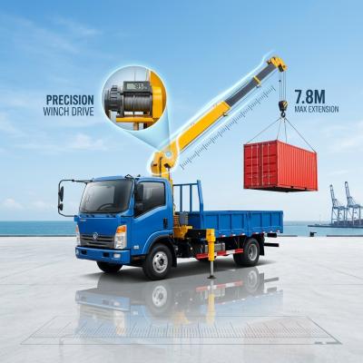 China 4X2 Euro2 Truck Mounted Hydraulic Crane 3.2 Tons XCMG For Municipal Constructional Engineering for sale