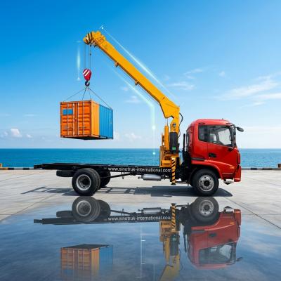 China LHD 4X2 Truck Mounted Boom Crane 3.2 Ton SINOTRUK ZZ1127G4215C1 for sale