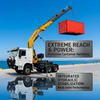 China SINOTRUK 6X4 Tractor Truck with 12 Ton Hydraulic Crane - 336HP Engine, 14.5m Lifting Height, 25000kg Gross Weight for sale