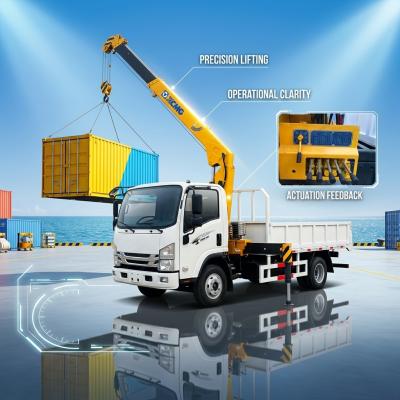China XCMG 3.2 Ton Truck Mounted Crane with 2080mm Extended Cab and 9.5m Lifting Height for sale