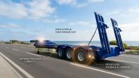 China Hydraulic Flatbed Semi Trailer 3 Axles 80 Tons 17m Platform for Construction Equipment Transport for sale