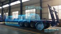 China 80 Ton 3-Axle Low-Bed Semi Trailer 17m Length for Construction Equipment Transport for sale