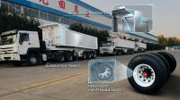 China Heavy Duty White Color Semi Bed Trailer For 60 Tons Loading Capacity for sale