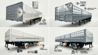 China High Speed Dropside Semi Trailer Truck For Logistic Industry 3 Axles for sale