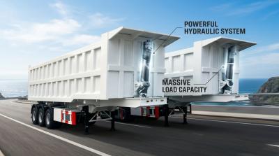 China High Speed Tipper Semi Trailer Truck For Mining And Construction 25-45 CBM for sale