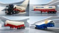 China Carbon steel Semi Trailer Powder Material Tank Truck , 50 - 60 CBM trailer for sale