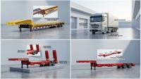 China High Efficiency Semi Low Flatbed Trailer Truck 12000*3000*6mm 2 Axles 50 Tons for sale