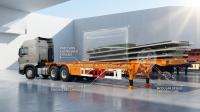 China Carbon Mn Steel Flatbed Semi Truck Semi Trailer Truck 12600*3000mm for sale