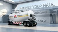 China SINOTRUK 48.5m³ Bulk Cement Semi Trailer Truck with Manganese Steel Tank - 65,000kg GVW for sale