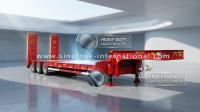 China 13000x3000mm Low-Bed Semi Trailer 3 Axles 60-80 Tons 17m Manganese Steel Construction Equipment Transport for sale